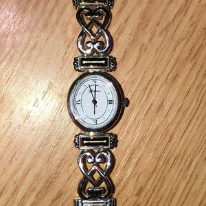 Brighton | Accessories | Brighton Champagne Watch Black Leather Band ...